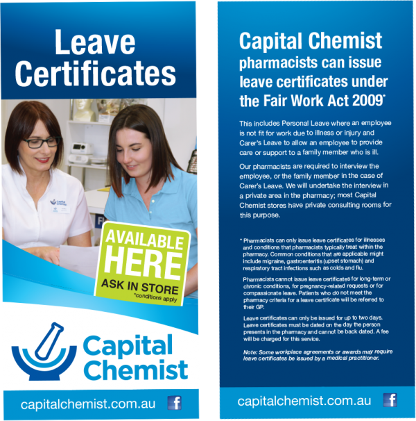 Leave Certificate - DL Flyer - Capital Chemist MOS