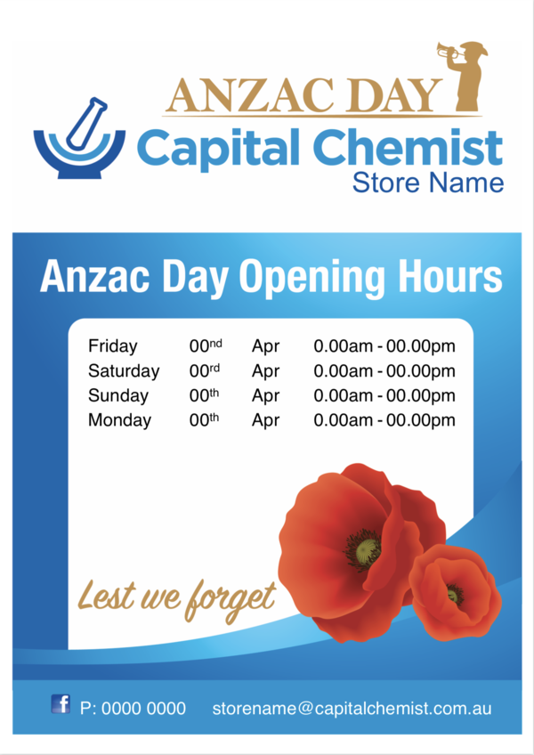 Anzac Day Templates - Capital Chemist MOS